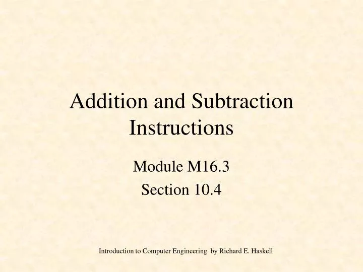 PPT - Addition and Subtraction Instructions PowerPoint Presentation ...