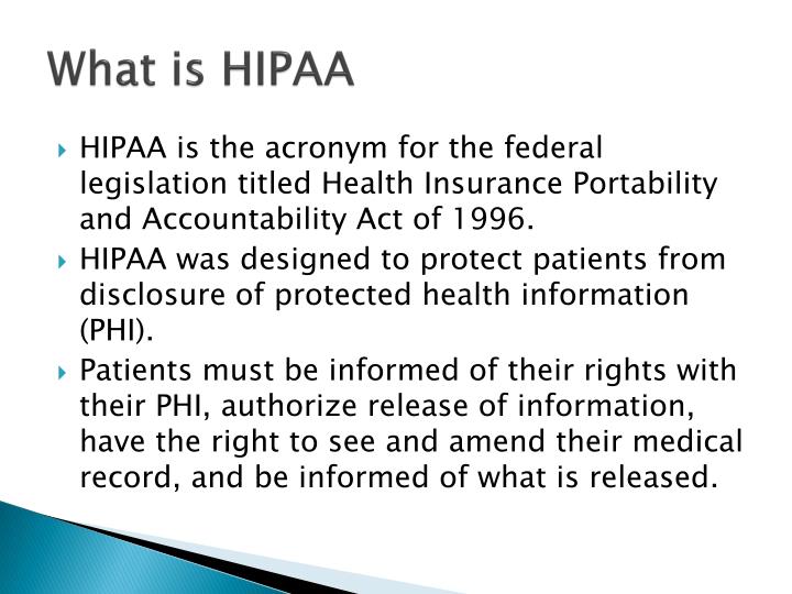 PPT - Security of eHealth Information HIPAA Compliance at HRA ...