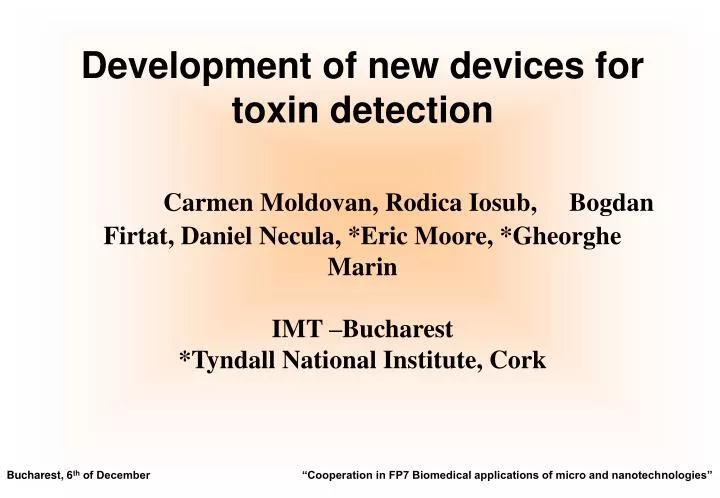 PPT - Development of a toxi n screening multi-parameter on-line bio ...
