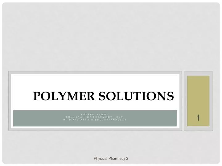 PPT - Polymer Solutions PowerPoint Presentation, free download - ID:6712497