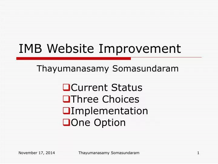 PPT - IMB Website Improvement PowerPoint Presentation, free download ...