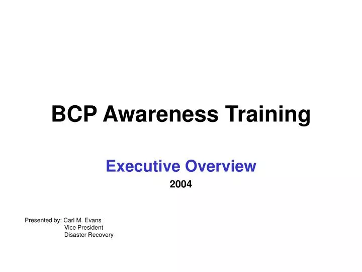 PPT - BCP Awareness Training PowerPoint Presentation, free download ...