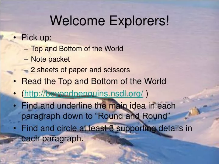 PPT - Welcome Explorers! PowerPoint Presentation, free download - ID ...