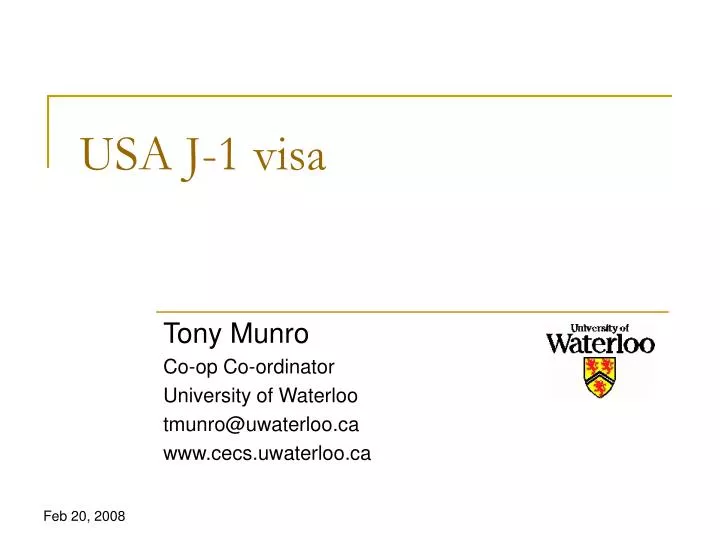 PPT - USA J-1 visa PowerPoint Presentation, free download - ID:6715008