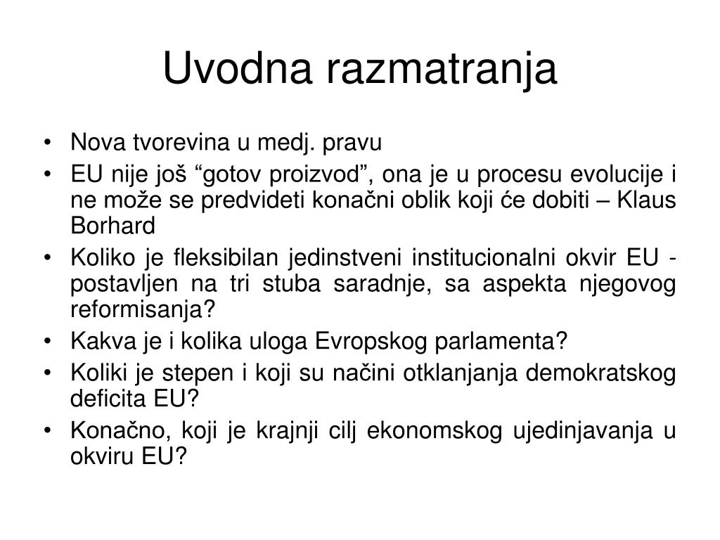 PPT - Uvod u pravo evropskih integracija PowerPoint Presentation, free download - ID:6715521