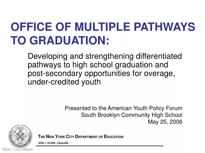 PPT - OFFICE OF MULTIPLE PATHWAYS TO GRADUATION: PowerPoint ...