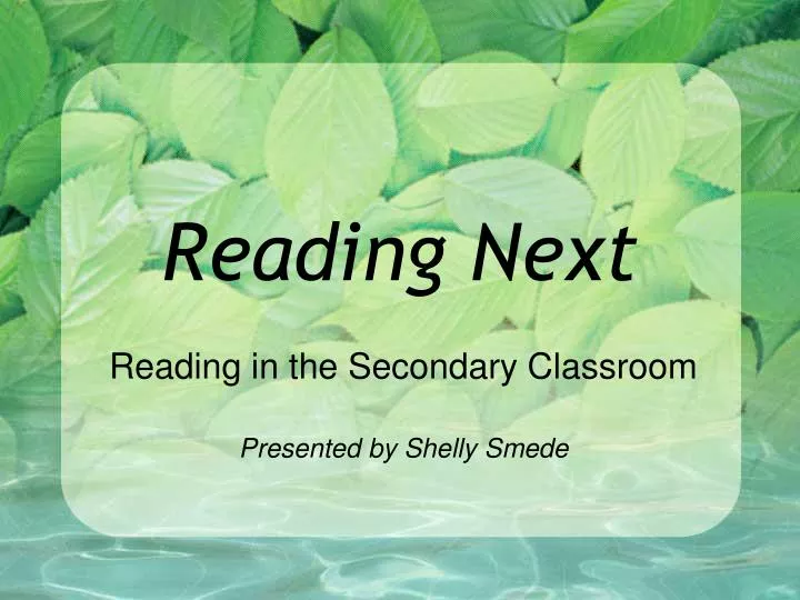 PPT - Reading Next PowerPoint Presentation, free download - ID:6715748