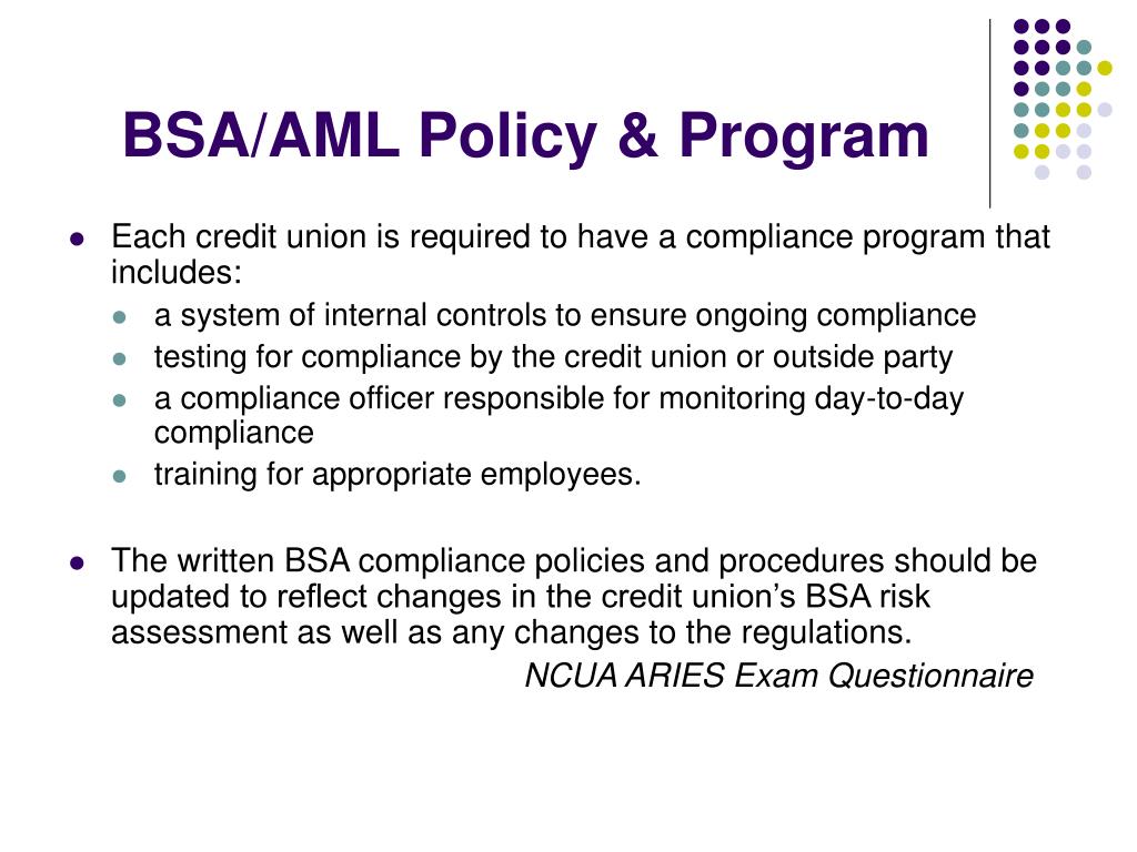 PPT - Bank Secrecy Act & Anti-Money Laundering Program PowerPoint ...