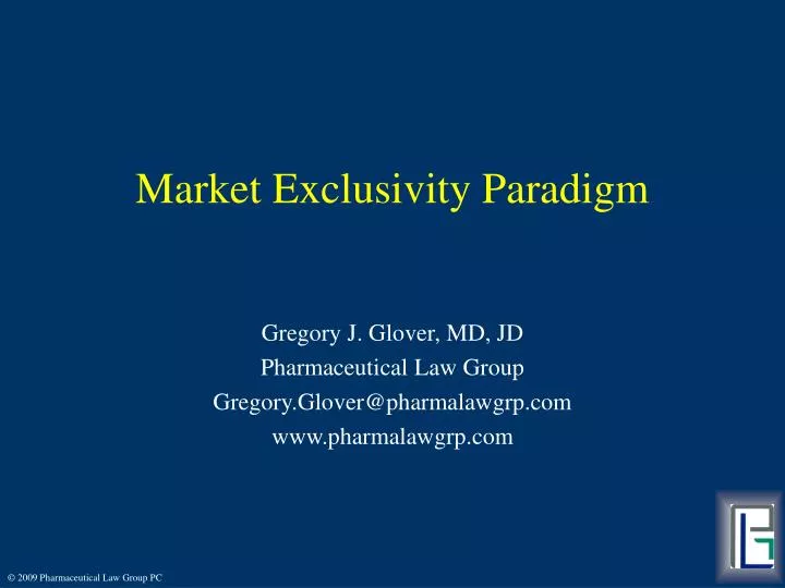 PPT - Market Exclusivity Paradigm PowerPoint Presentation, free ...