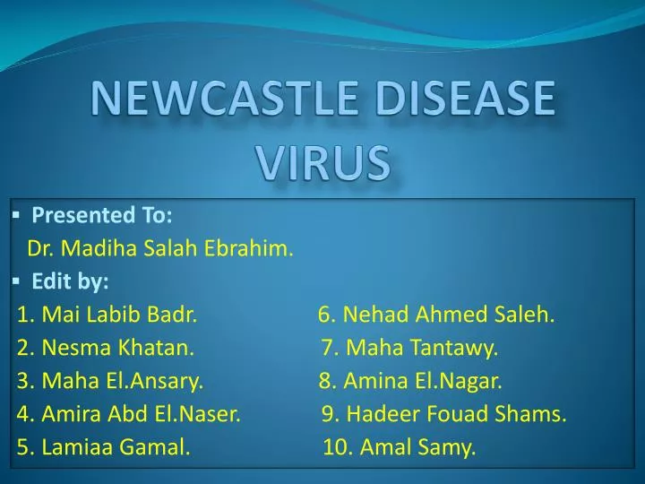 PPT - NEWCASTLE DISEASE VIRUS PowerPoint Presentation, free download ...