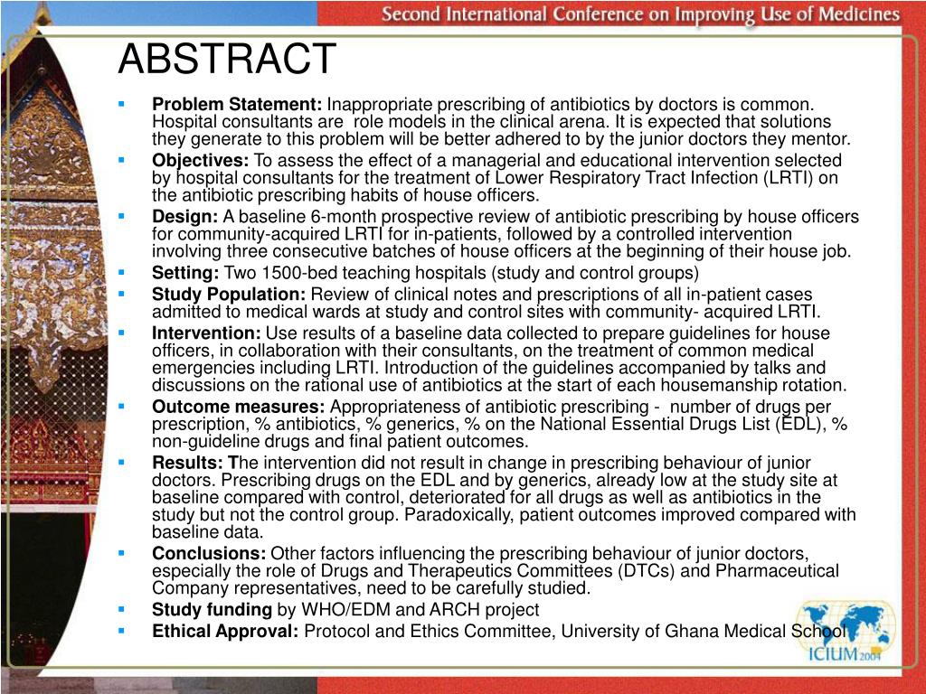 PPT - An Intervention To Improve Antibiotic Prescribing Habits of ...