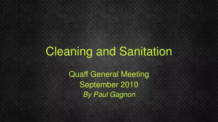 PPT - Cleaning and Sanitation PowerPoint Presentation, free download ...