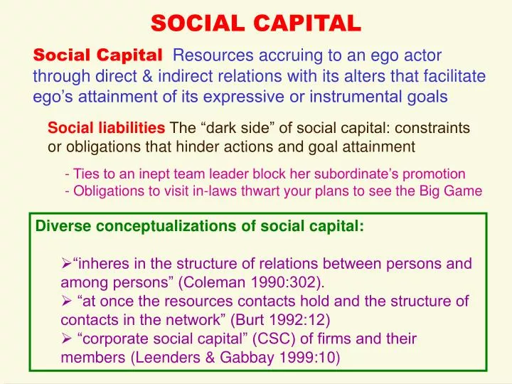 PPT - SOCIAL CAPITAL PowerPoint Presentation, free download - ID:6719548