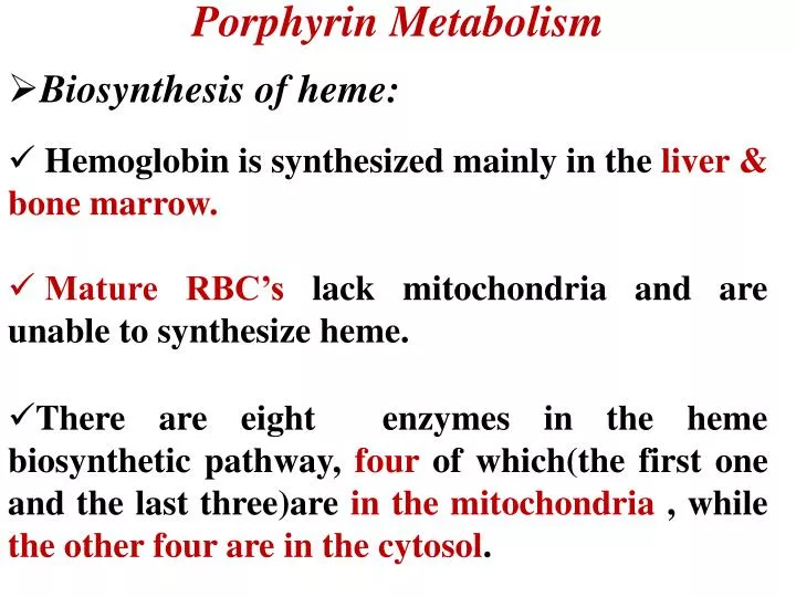 PPT - Porphyrin Metabolism PowerPoint Presentation, free download - ID ...