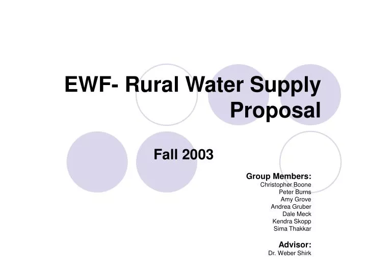 PPT - EWF- Rural Water Supply Proposal PowerPoint Presentation, free ...