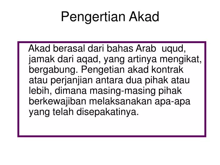 PPT - Pengertian Akad PowerPoint Presentation, free download - ID:6720449