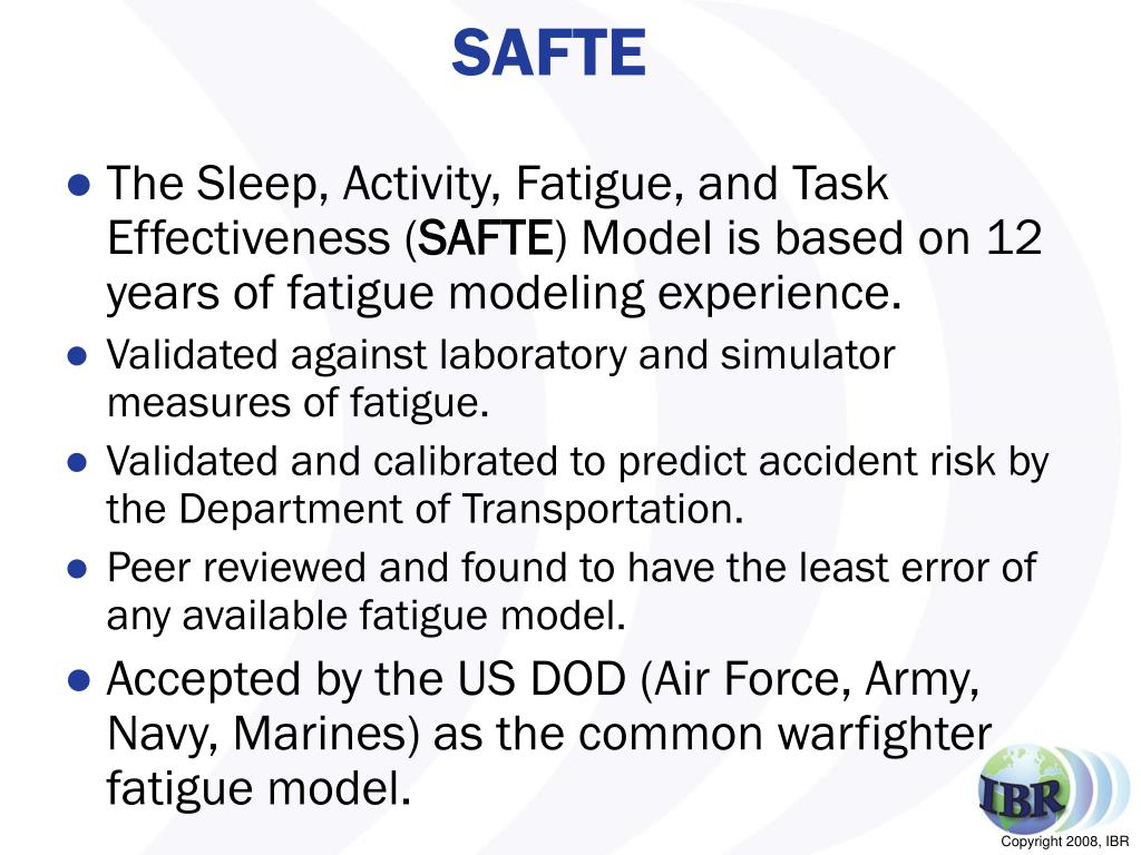 PPT - SAFTE/FAST Evidence-based Aviation Fatigue Risk Management ...