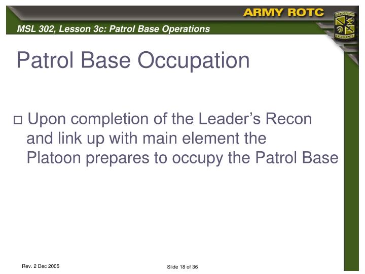 PPT - Patrol Base Operations PowerPoint Presentation - ID:6722121