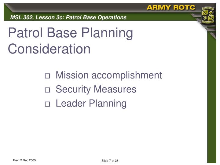 PPT - Patrol Base Operations PowerPoint Presentation - ID:6722121