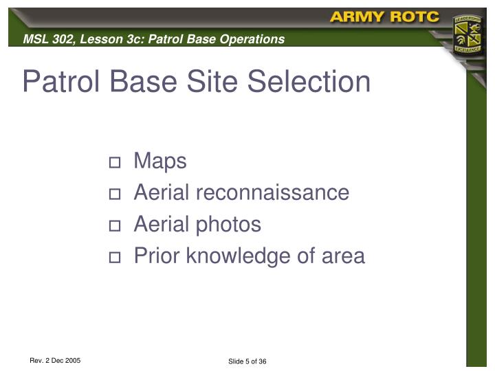 PPT - Patrol Base Operations PowerPoint Presentation - ID:6722121