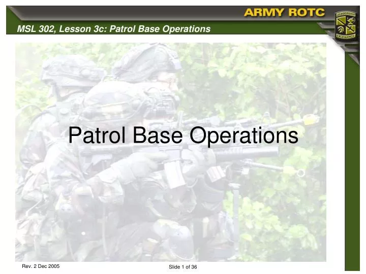 PPT - Patrol Base Operations PowerPoint Presentation, free download ...