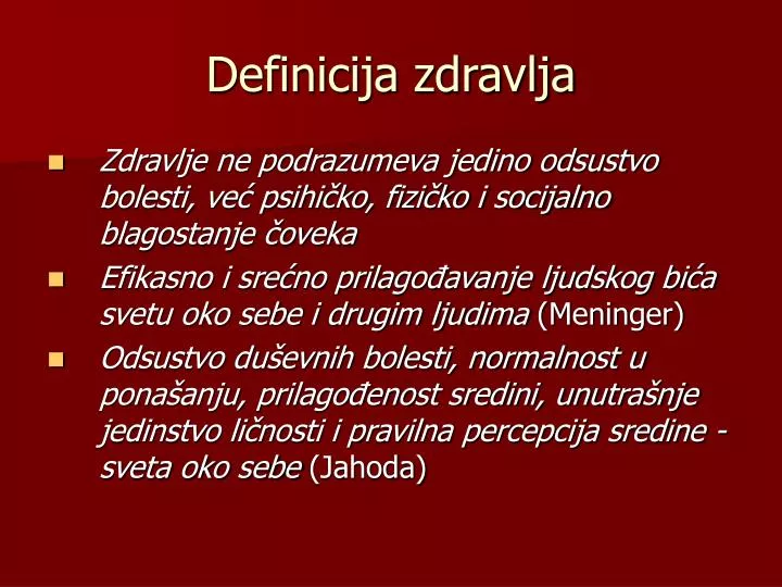 PPT - Definicija zdravlja PowerPoint Presentation, free download - ID ...