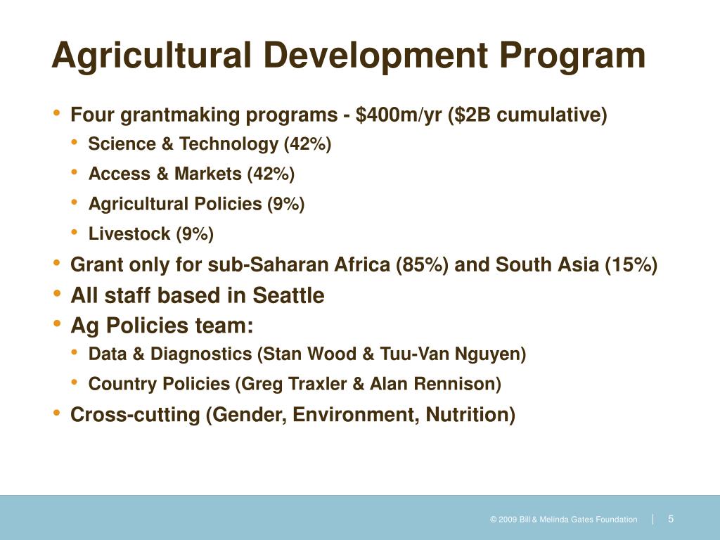 PPT - Agricultural Development at the Bill & Melinda Gates Foundation ...