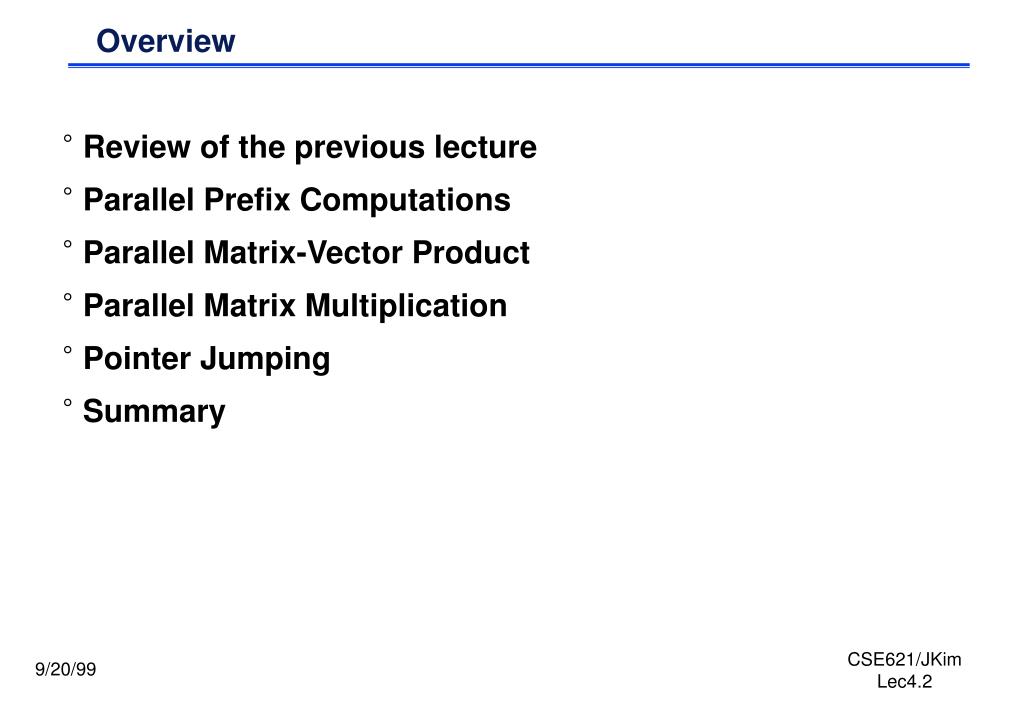 Ppt Cse621 Parallel Algorithms Lecture 4 Matrix Operation Powerpoint Presentation Id6724074