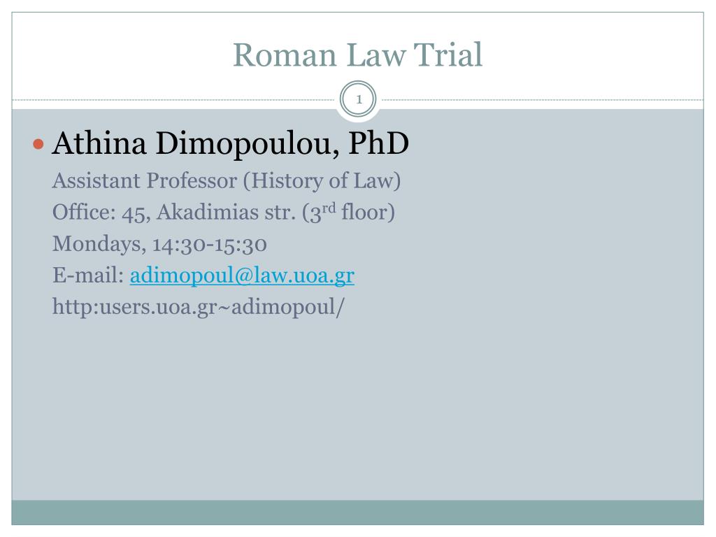PPT - Understanding Roman Law Through Moot Court Experience PowerPoint ...