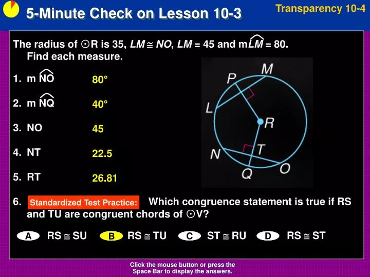 PPT - 5-Minute Check on Lesson 10-3 PowerPoint Presentation, free ...