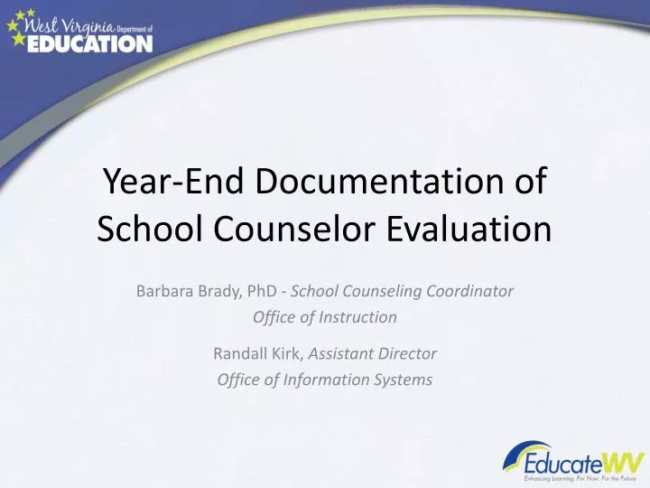 PPT - Year-End Documentation of School Counselor Evaluation PowerPoint ...