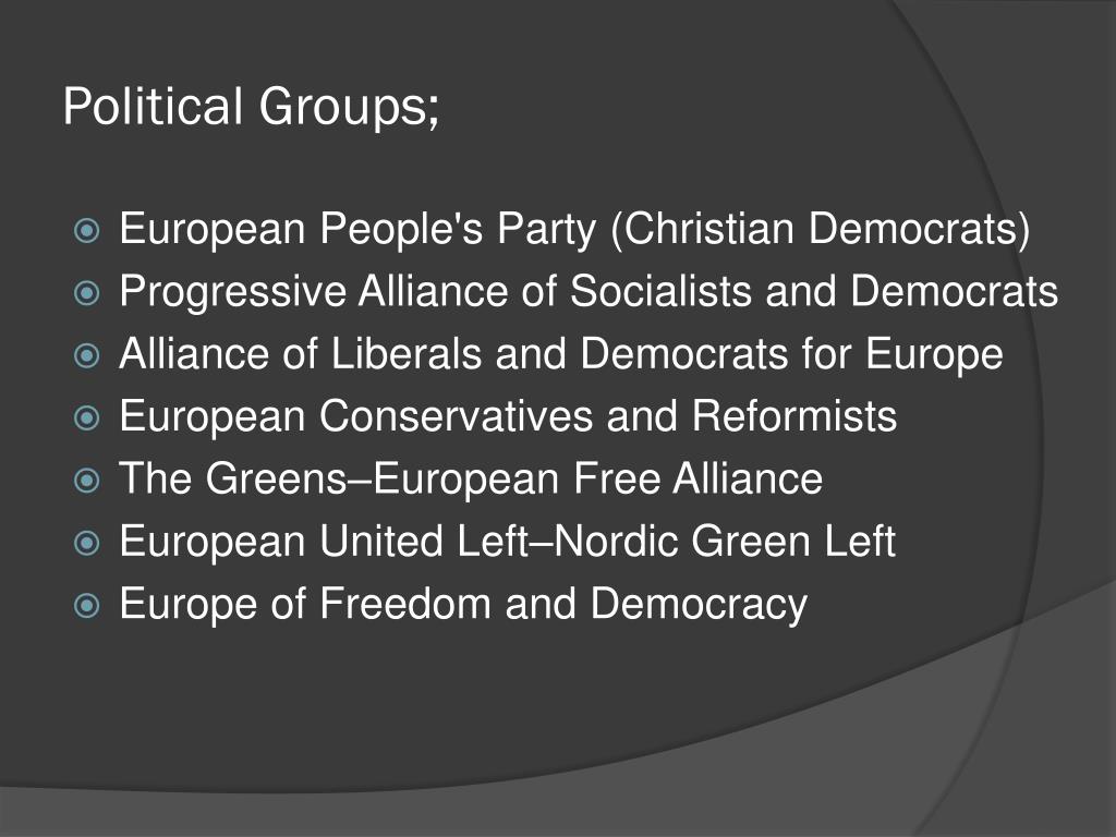 PPT - Attitudes of political party groups in the European Parliament ...