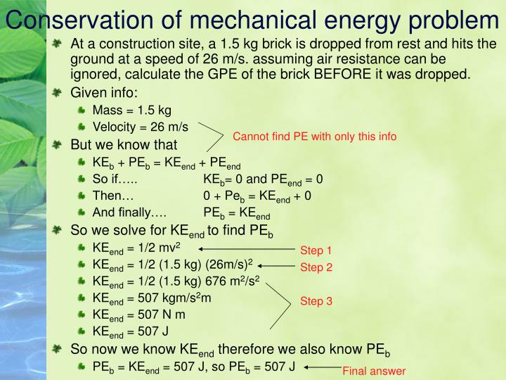 Conservation Of Mechanical Energy