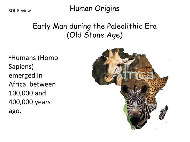 PPT - Human Origins Early Man during the Paleolithic Era (Old Stone Age ...