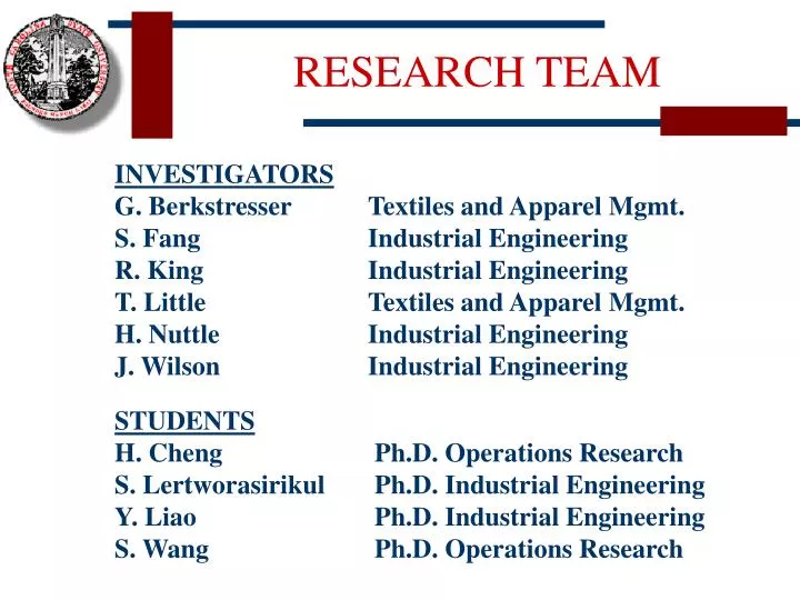 PPT - RESEARCH TEAM PowerPoint Presentation, free download - ID:6726720