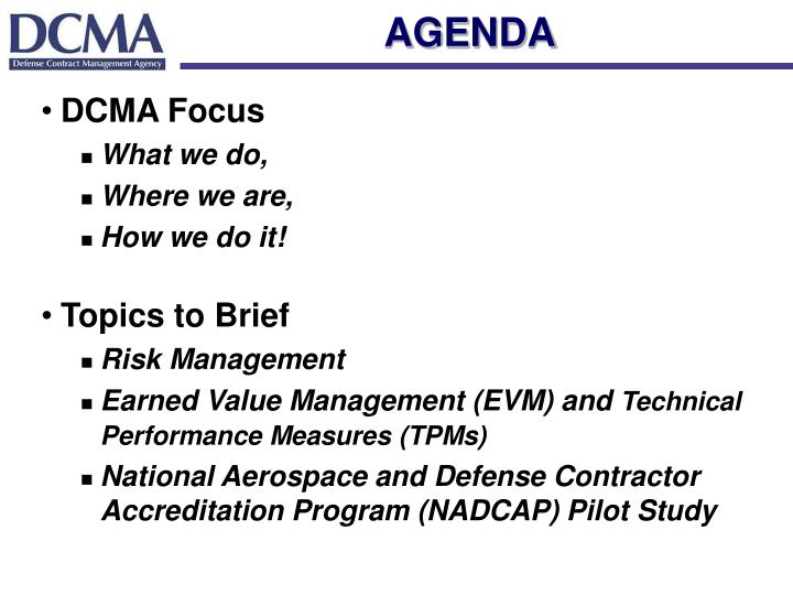 PPT - Defense Contract Management Agency (DCMA) Brief PowerPoint ...