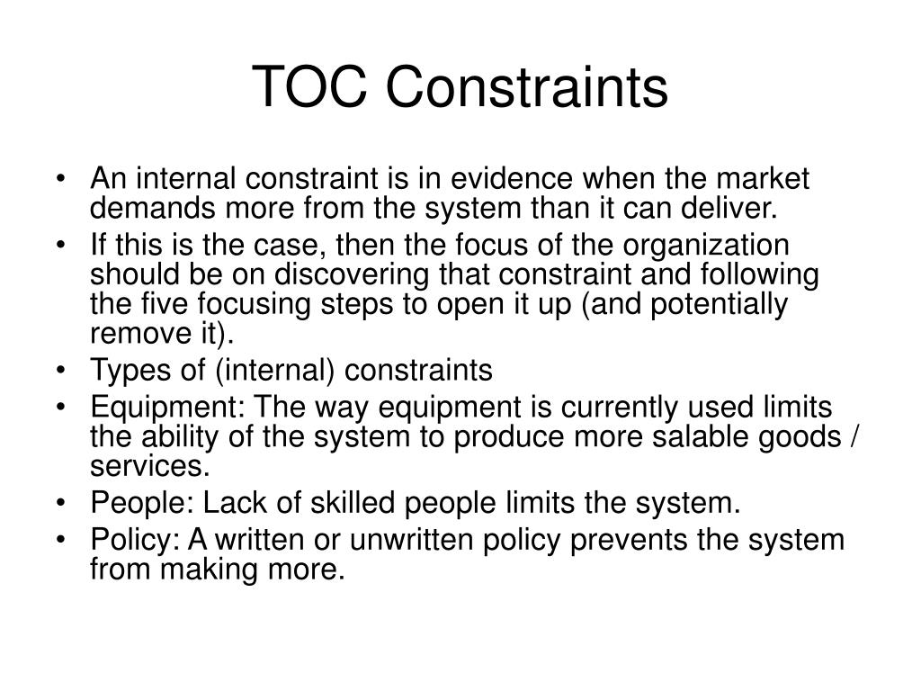 PPT - Theory of Constraints (TOC) PowerPoint Presentation, free ... PPT - Theory of Constraints (TOC) PowerPoint Presentation, free ...