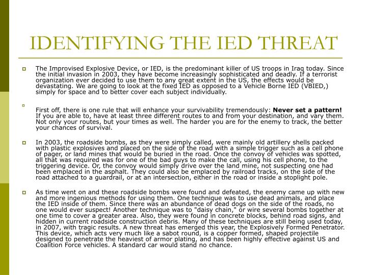 PPT - REACT TO A POSSIBLE IMPROVISED EXPLOSIVE DEVICE PowerPoint ...