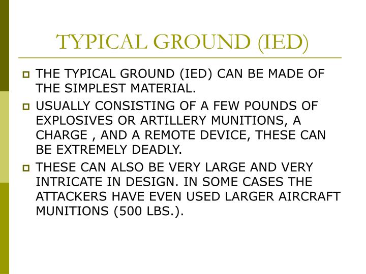 PPT - REACT TO A POSSIBLE IMPROVISED EXPLOSIVE DEVICE PowerPoint ...