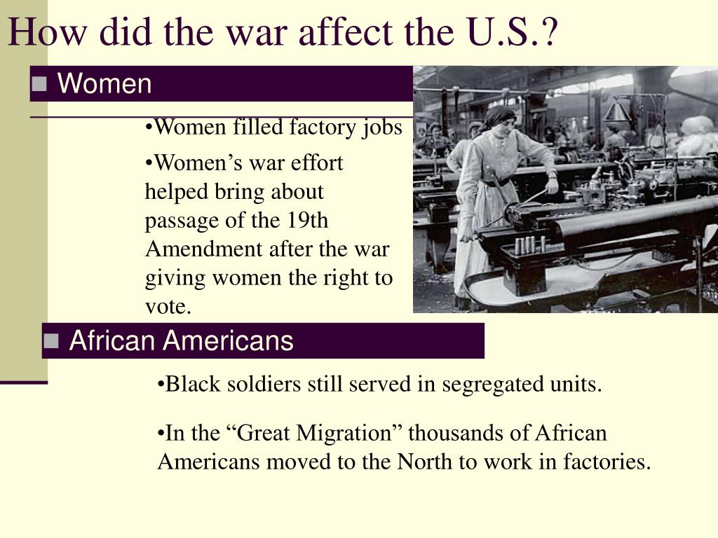 PPT - The Role of Women and African Americans in WWI PowerPoint ...
