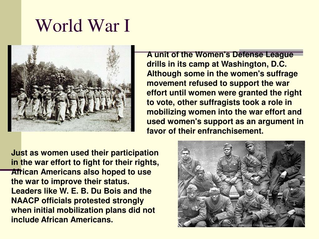 PPT - The Role of Women and African Americans in WWI PowerPoint ...