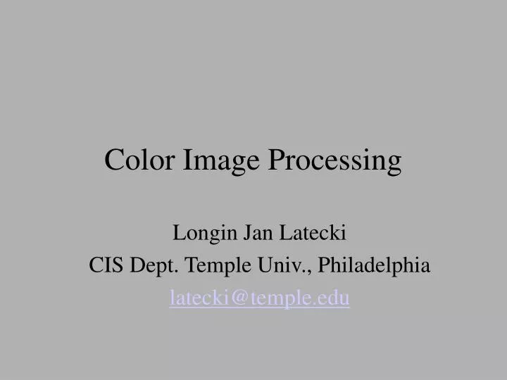 PPT - Color Image Processing PowerPoint Presentation, free download ...