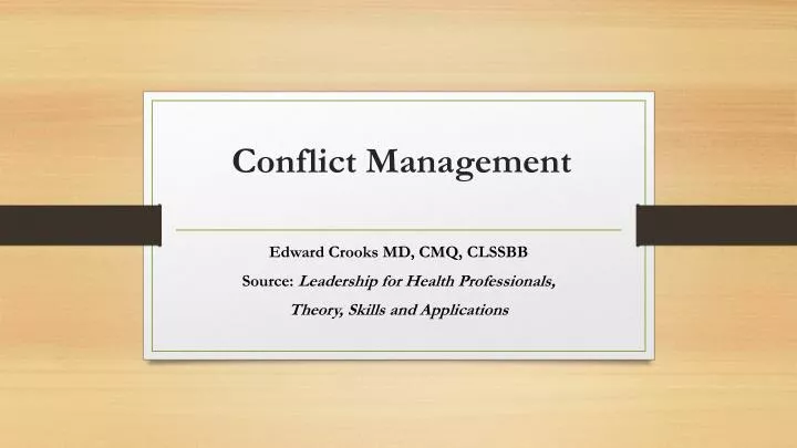 PPT - Conflict Management PowerPoint Presentation, free download - ID ...