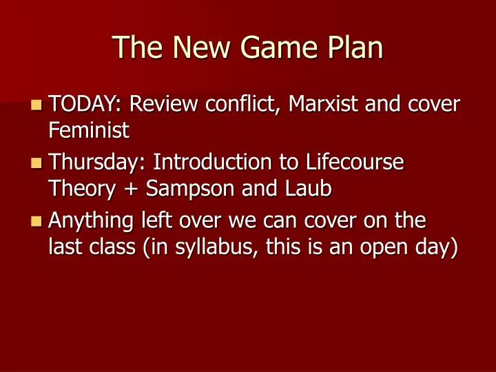 PPT - The New Game Plan PowerPoint Presentation, free download - ID:6734602