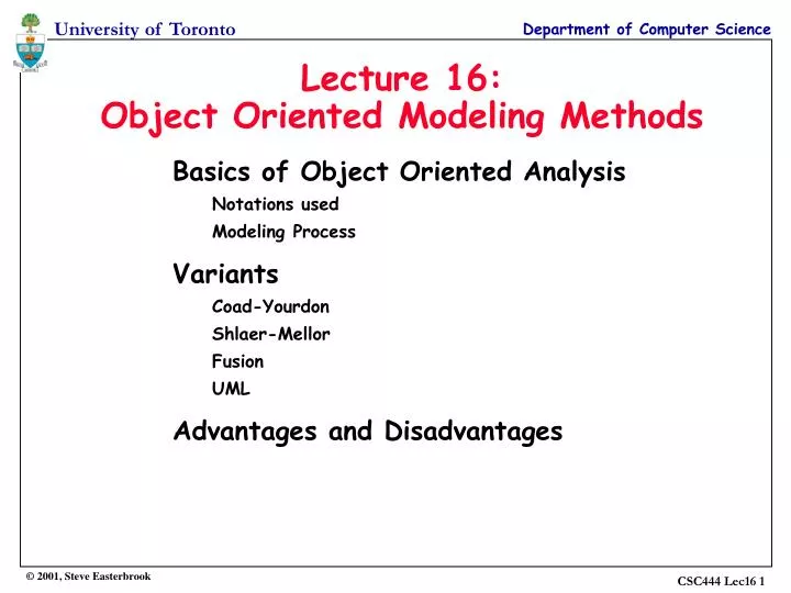 PPT - Lecture 16: Object Oriented Modeling Methods PowerPoint ... PPT - Lecture 16: Object Oriented Modeling Methods PowerPoint ...