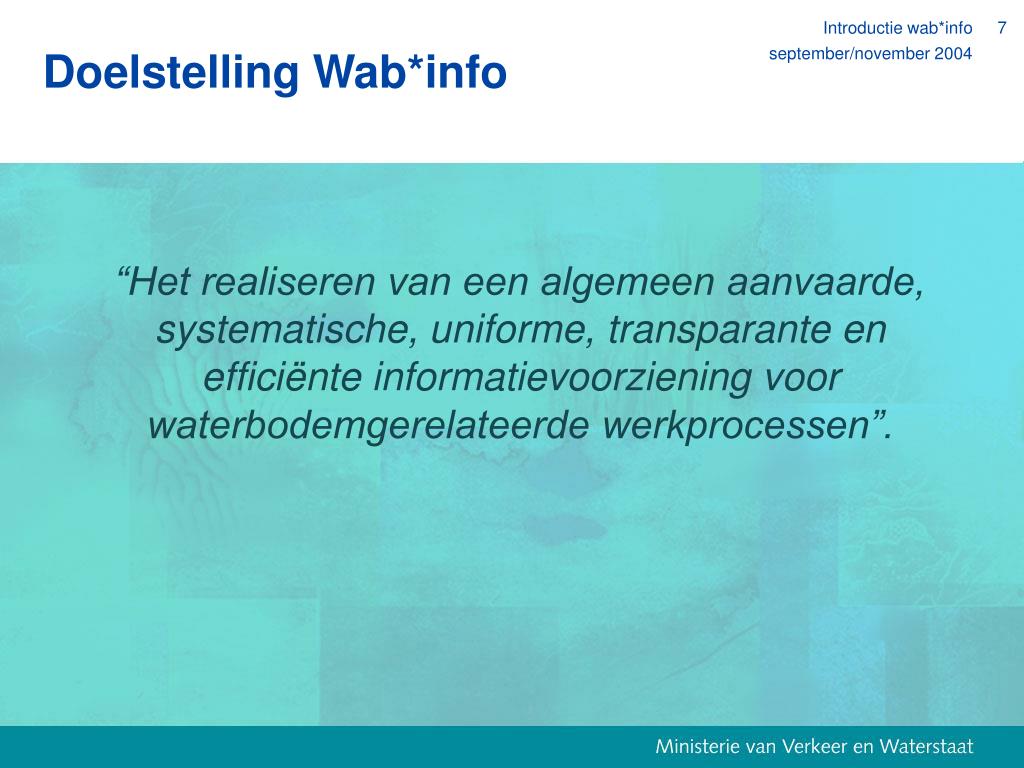 PPT - Wab*info: waterbodeminfo op maat PowerPoint Presentation, free ...
