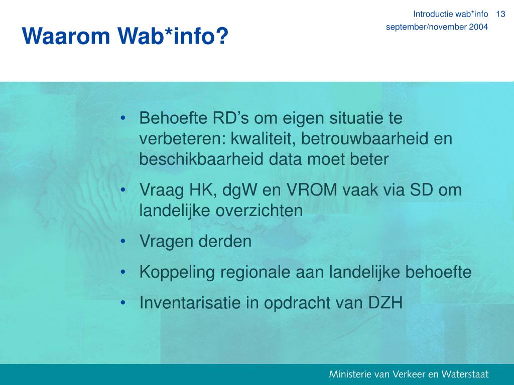 PPT - Wab*info: waterbodeminfo op maat PowerPoint Presentation, free ...