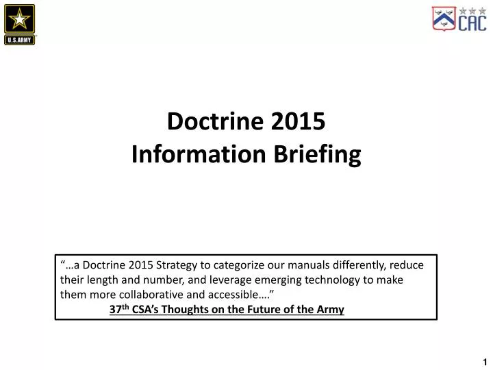 PPT - Doctrine 2015 Information Briefing PowerPoint Presentation, free ...