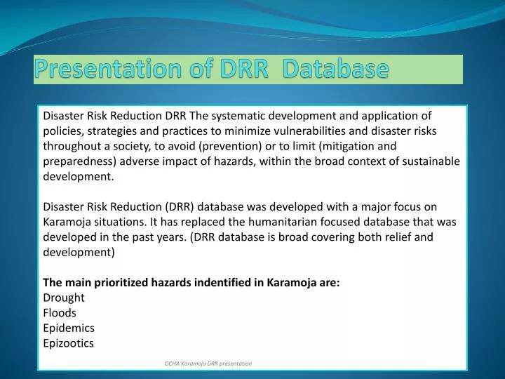 PPT - Presentation of DRR Database PowerPoint Presentation, free ...