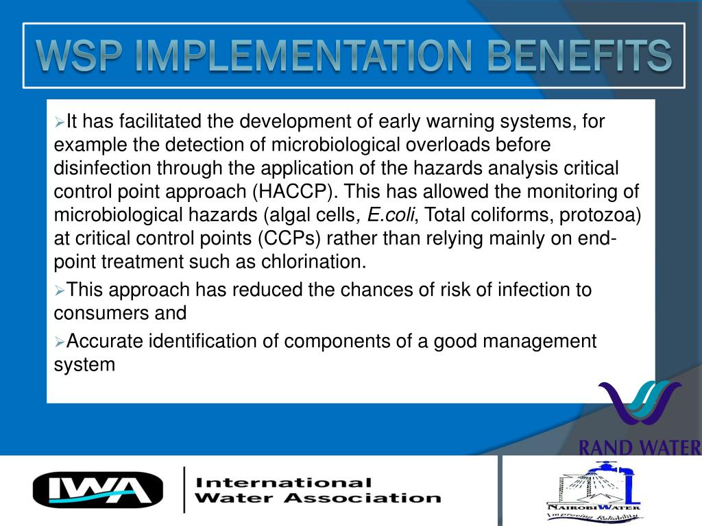 PPT - Benefits and Critical Success factors for Water Safety Plans(WSP ...
